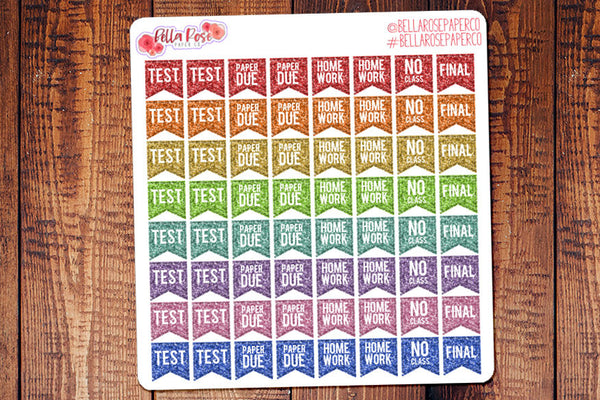 Glitter Mini College Student Planner Stickers S007 – Bella Rose Paper Co